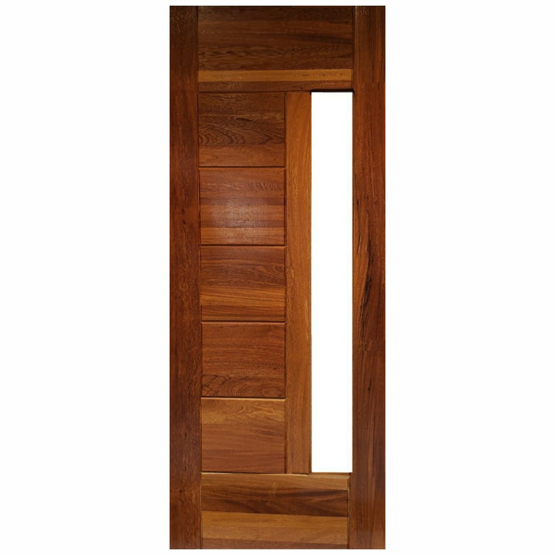 Porta de Madeira Maciça Angelim 7 Almofadas Horizontal Visor Reto ...